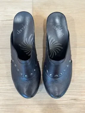 Dansko | Shoes | Dansko Black Leather Studded Clog Mules | Poshmark